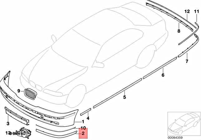 BMW OEM 01-03 525i Front Bumper-corner Molding Left 51117005961 for ...