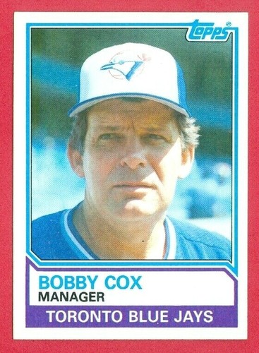 ORIGINAL 1983 TOPPS (BB) Bobby Cox "MANAGER" CARD #606 TORONTO BLUE ...