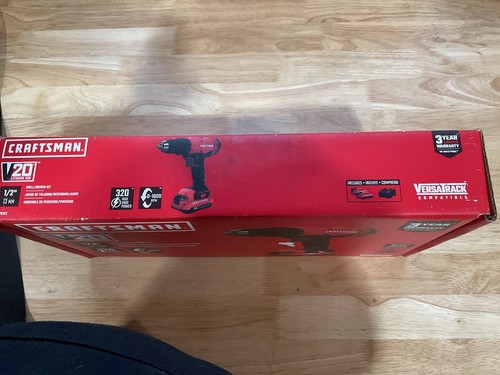 Craftsman 1/2 20 V Driver Drill Includes 2 Batteries Charger CMCD701C2 ...