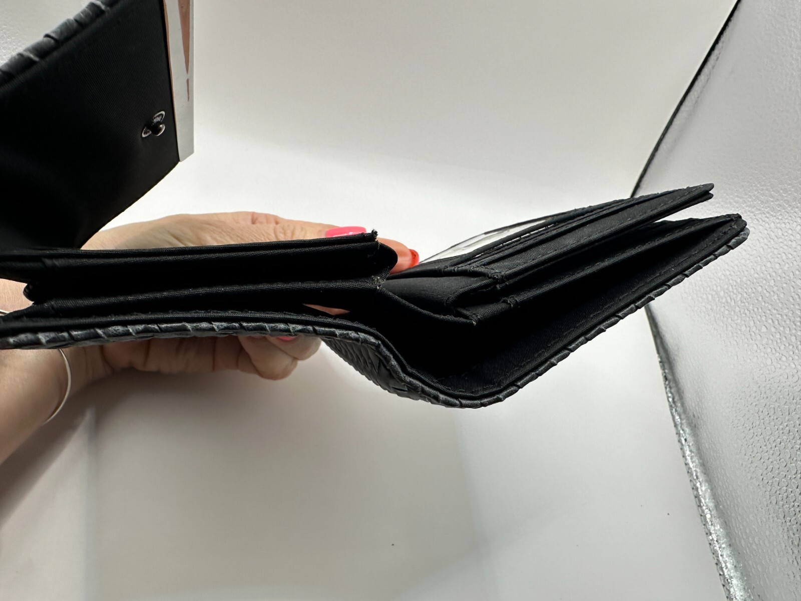 NWOT My Big Fat Wallet by Mundi Charcoal Black Tri Fold Womens | eBay