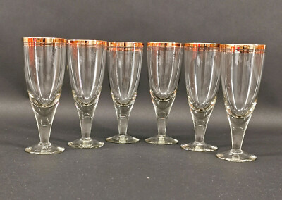 9135184-d 6 Wine Glasses Champagne Glasses Gold Rim H15, 2 13/16in | eBay