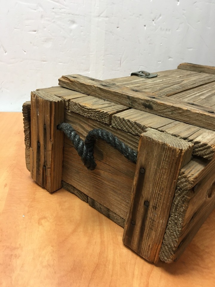 1984 Wooden US Military Crate ~ M30 Mortar Ammo Box ~ Rope Handles | eBay