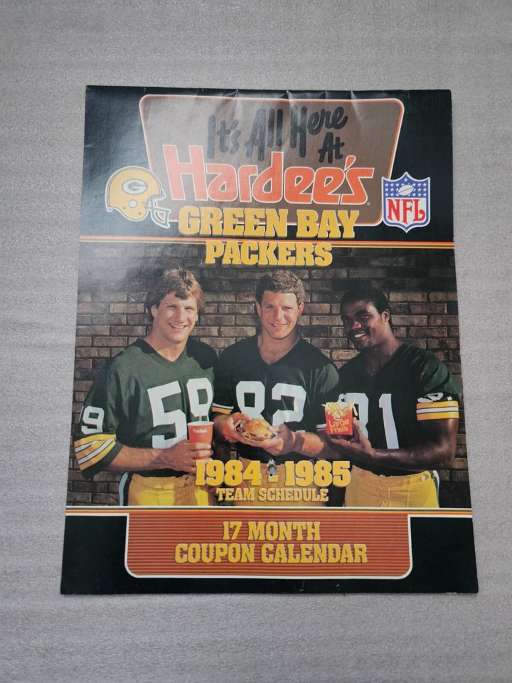 (x7) Green Bay Packers Magazines / Calendar 1984 Hardee's NFL Brett ...