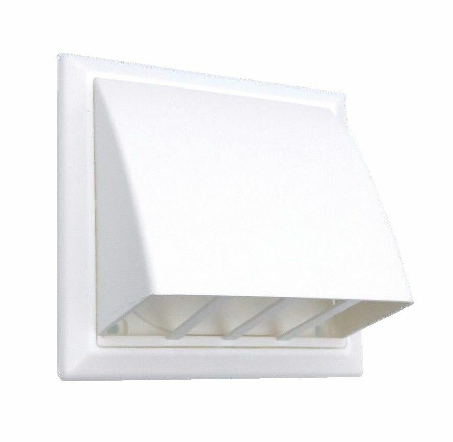 Cowled Grille White 100mm / 4" Extractor Fan Cowl Grille with Damper ...