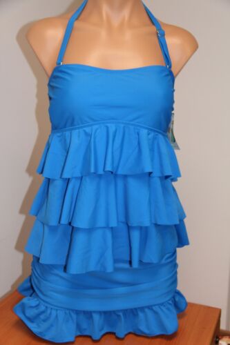 Nwt Island Escape Swimsuit Tankini 2pc Set Sz 8 Strap Skirt Ruffle Blue