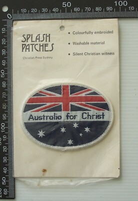 VINTAGE AUSTRALIA FOR CHRIST CATHOLIC CHURCH PATCH WOVEN CLOTH SEW-ON ...