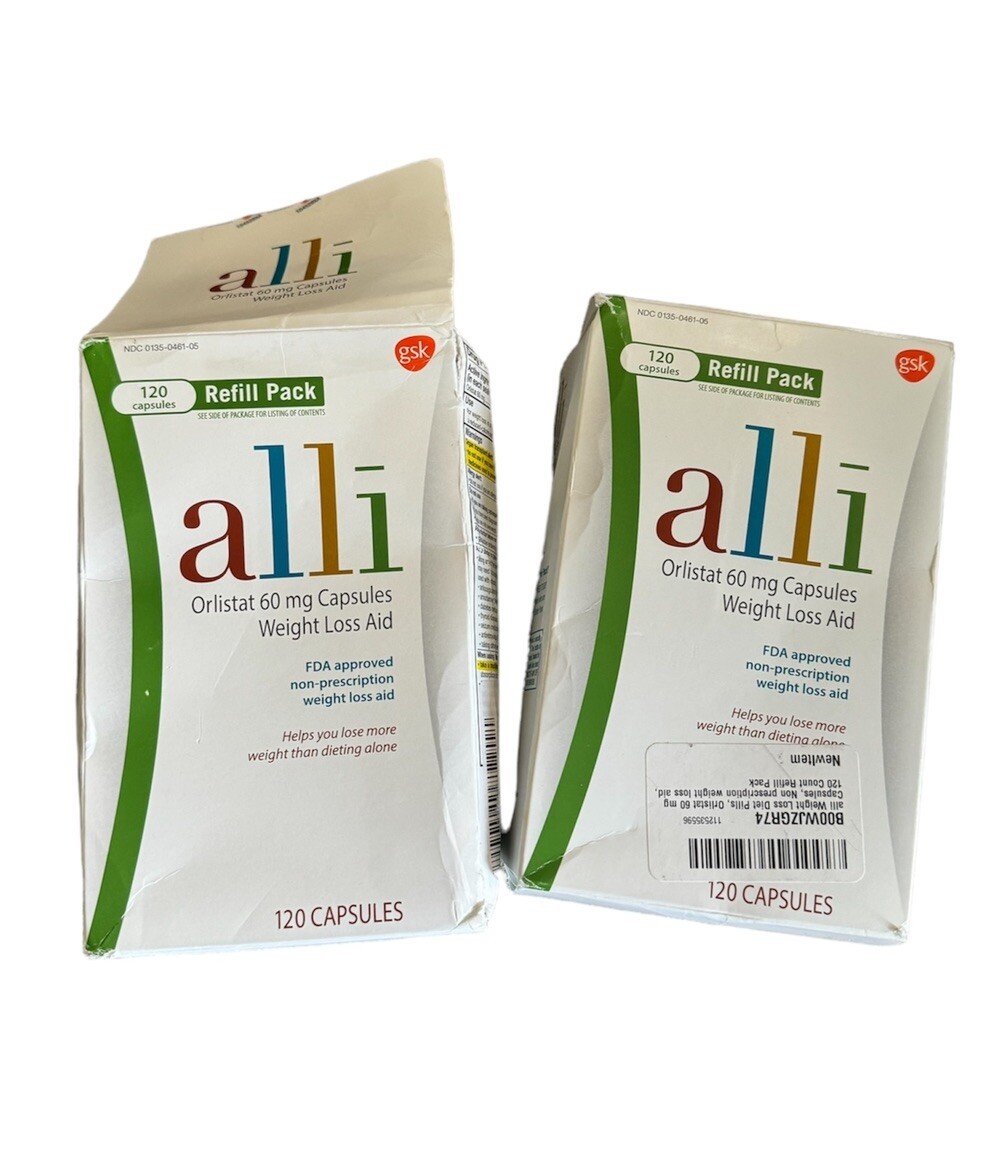 Alli Weight Loss Diet Pills Orlistat 60mg Capsules 120 Count 7/2024 NEW ...