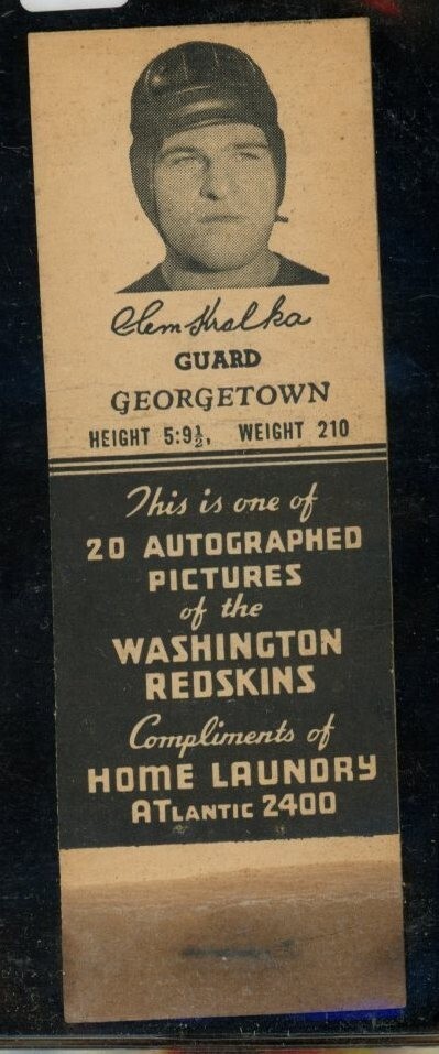 1941 Redskins Matchbook Clem Stralka Georgetown W/Striker LOOK! | eBay