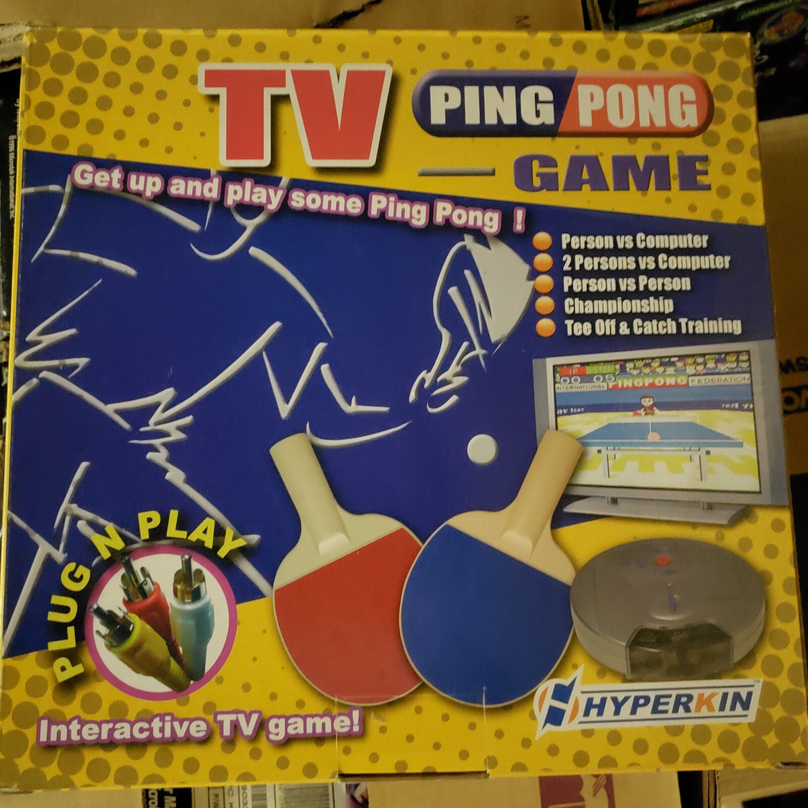 Vintage SDW Games TV Virtual Ping Pong Plug & Play Console + 2 Paddles ...