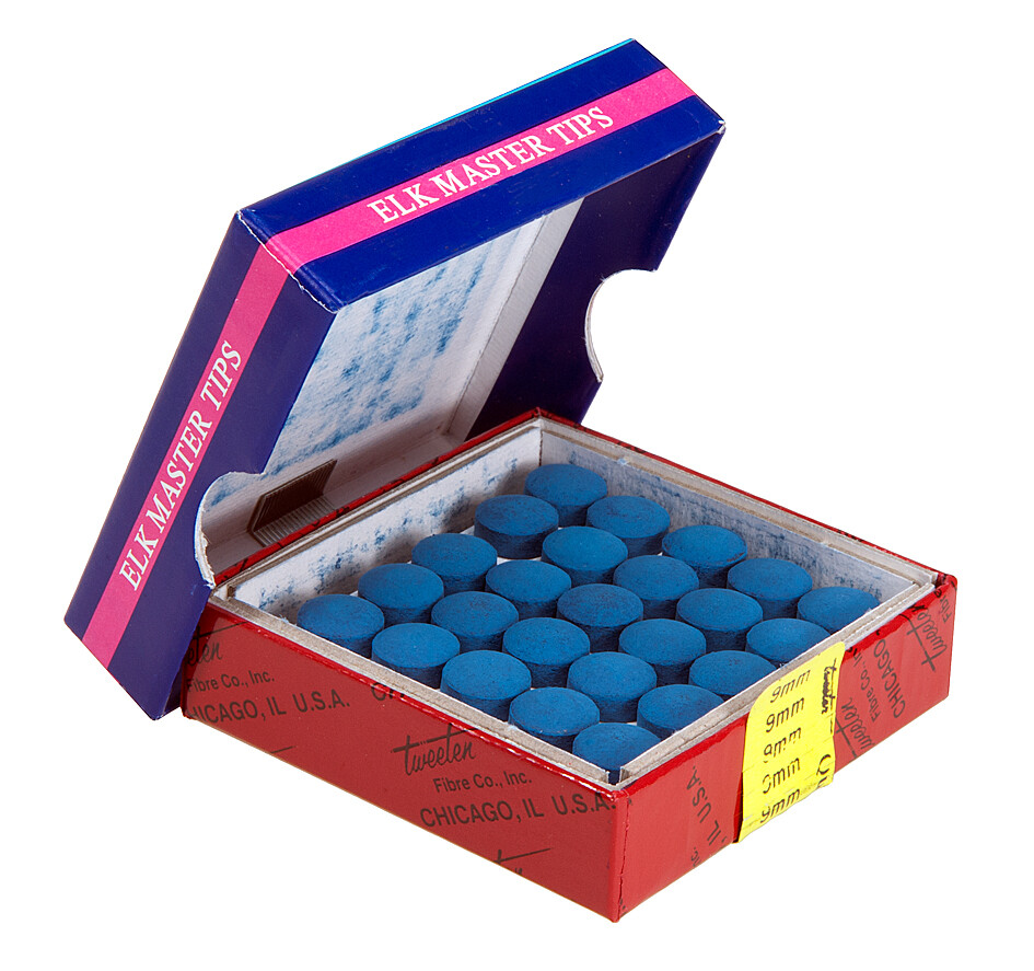 Elk Master Cue Tips Genuine Treated Leather Snooker Pool By Tweeten 8 9 ...