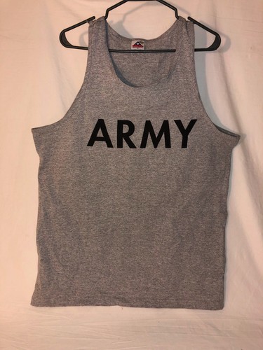 ALSTYLE APPAREL & ACTIVEWEAR ARMY NON-REGULATION MILITARY GRAY TANK TOP ...