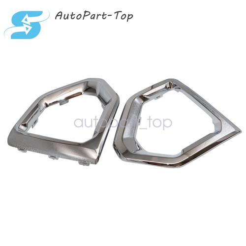 2 For GMC Sierra 1500 2020 Front Fog Light Outer Bezel Cover Chrome ...