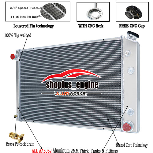 4 Rows Aluminum Radiator+cap 73-87 Fit Chevrolet C/K C10 C20 C30 Pickup ...