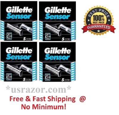 20 Gillette Sensor Razor Blades Cartridges Refills Fit Excel 3 Shaver ...
