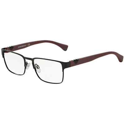 EMPORIO ARMANI EA1027 3014 Black Square Metal Optical Eyeglasses 55-18 ...