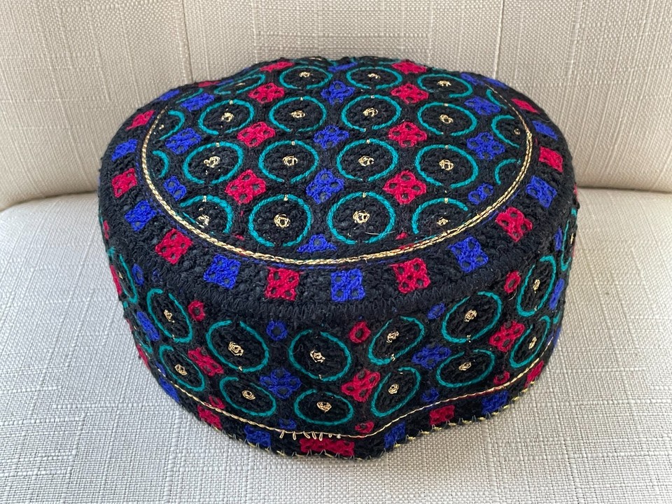Handmade Sindhi Hat Multi Color Embroidery Cap Topi Hat Front Cut ...