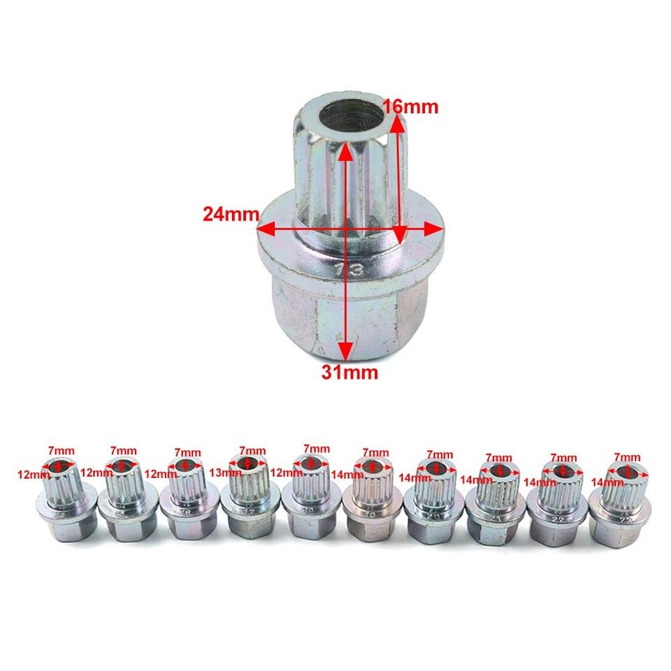 1pc Anti-theft Wheel Bolt Lock Nut Key Adapter For BMW 1 3 5 6 7 Series ...