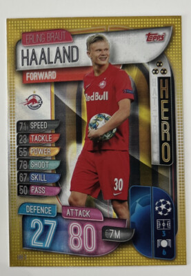 Erling Haaland Topps 2019/20 Match Attax HH1 Hat GOLD Bundesliga Rookie ...