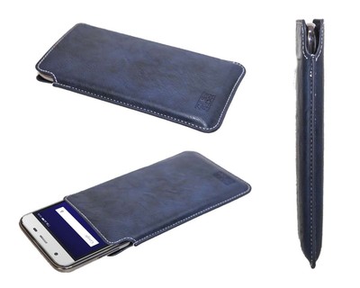 caseroxx Business-Line Case for Doogee Y8 in blue made of faux leather ...