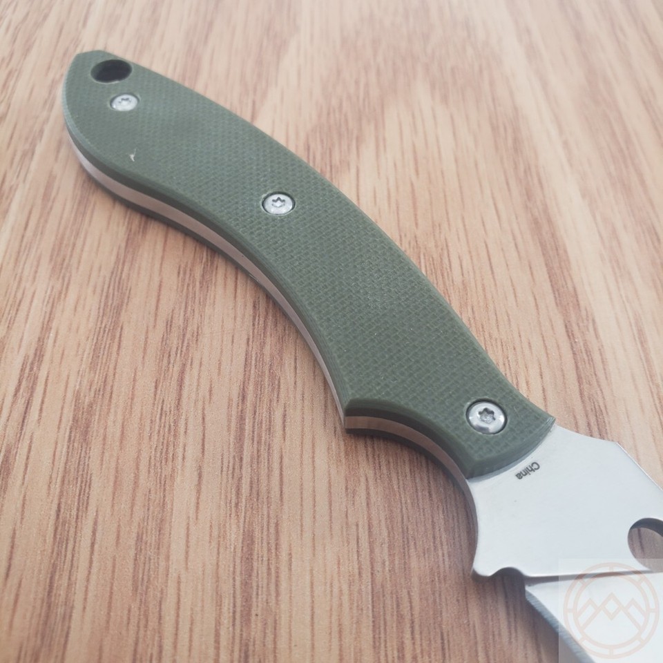 Spyderco Stok Fixed Knife 3" 8Cr13MoV Steel Drop Point Blade Green G10 ...