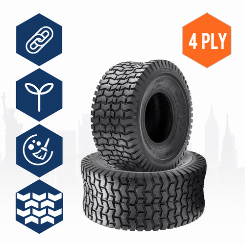 Set 2 13x6.50-6 Lawn Mower Tires 13x6.50x6 13x6.5-6 Tractor 4Ply ...