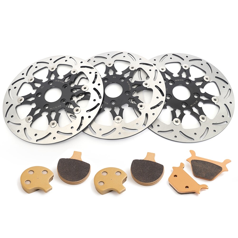 Floating 11.5" Front Rear Brake Rotors Pads Dyna 87-99 Super Glide FXR ...
