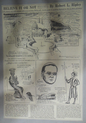 Believe It Or Not by Robert Ripley Sunday Page 7/31/1932 Size: 11 x 14 ...