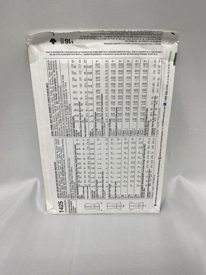 Simplicity Easy-to-Sew Pattern 1425 D5 Size 4-12 | eBay