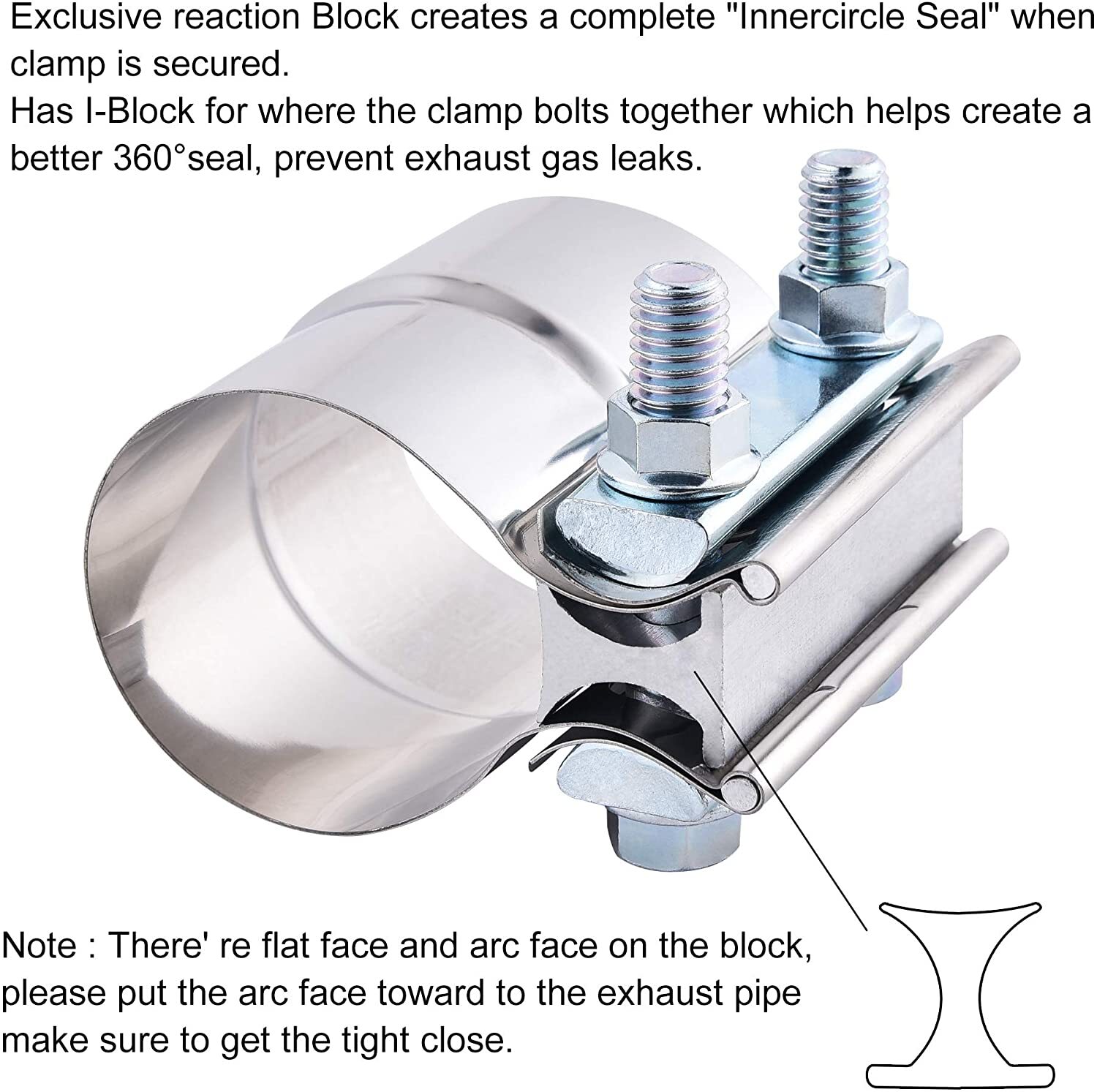 Exhaust Lap Joint Band Clamp 3" in Heavy Duty Stainless Steel Exhaust ...