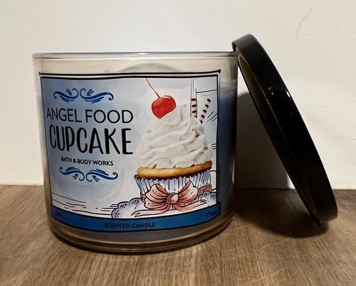 Bath & Body Works Angel Food Cupcake 3 Wick Scented Candle NEW 14.5 oz ...