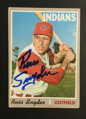 Russ Snyder Indians Signed 1970 Topps Baseball Card #347 Auto Autograph ...