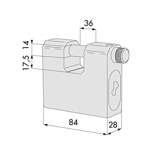 Cisa 28550 LIM Steel Sliding Shackle Padlock, Grey, 84 mm | eBay UK