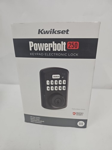 Kwikset Powerbolt 250 Matte Black Single Cylinder Smart Lock Deadbolt ...