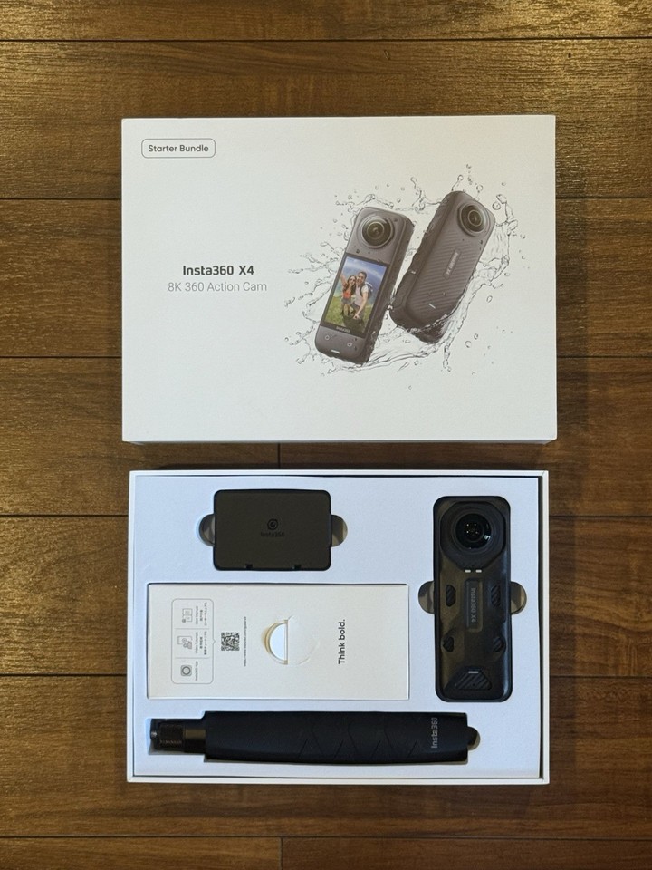 Insta360 X4 Action Camera Starter Bundle, Lens Cap, 114cm Invisible Selfie Stick | eBay