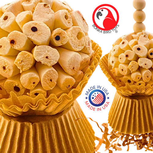 Bonka Bird Toys 1925N Natural Cake Sola Atta Treat Pie Parrot Cage Toy ...