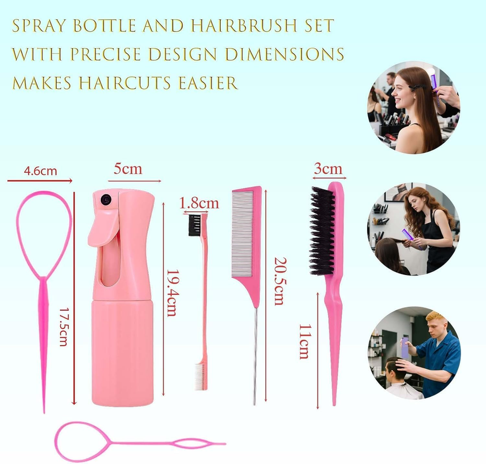 Hair Tail Tools Edge Control Brush Combs with 200Ml Hair Spray Bottle ...