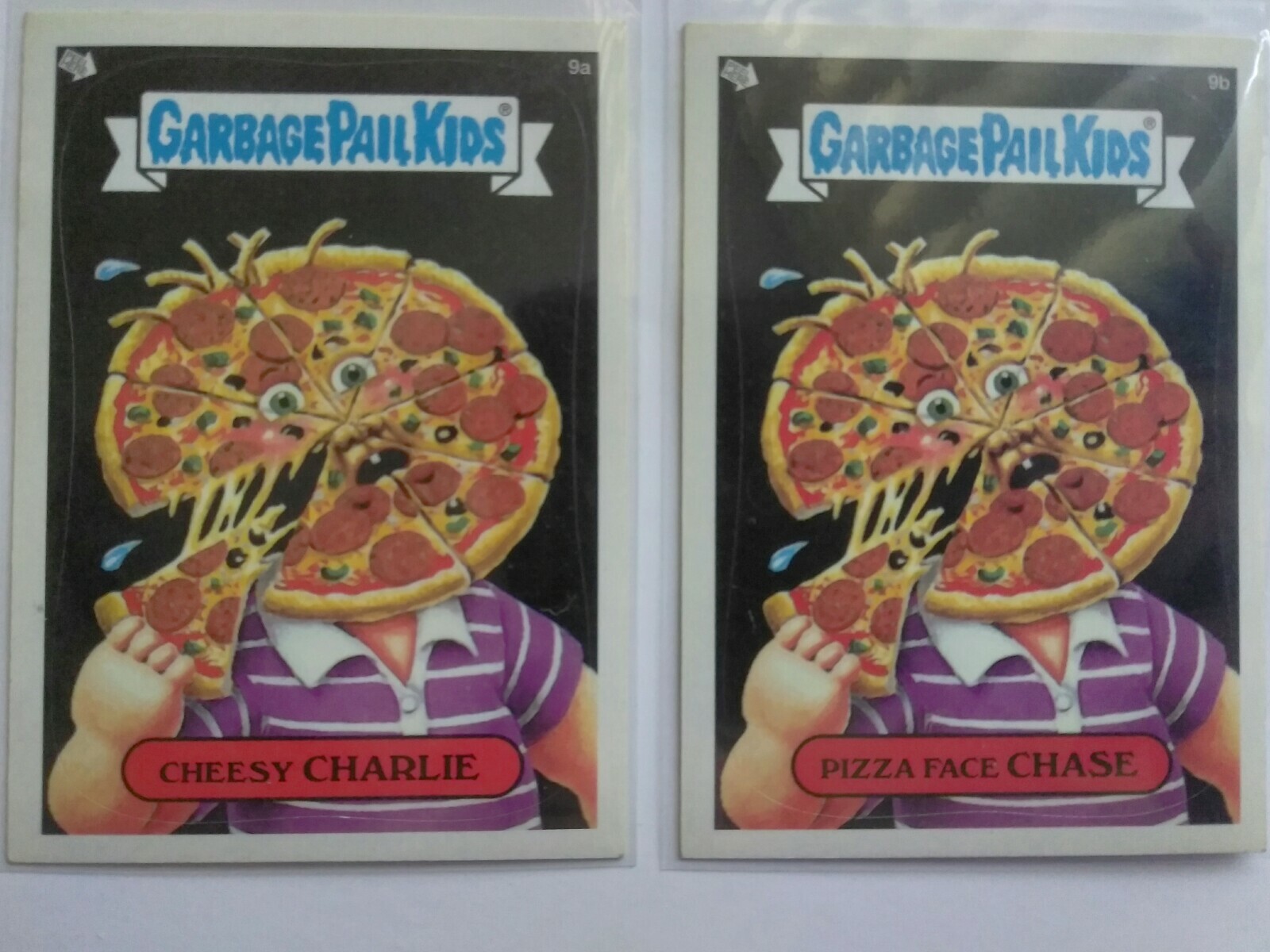 2003 Topps ANS1 Garbage Pail Kids GPK 9a Cheesy Charlie and 9b Pizza ...