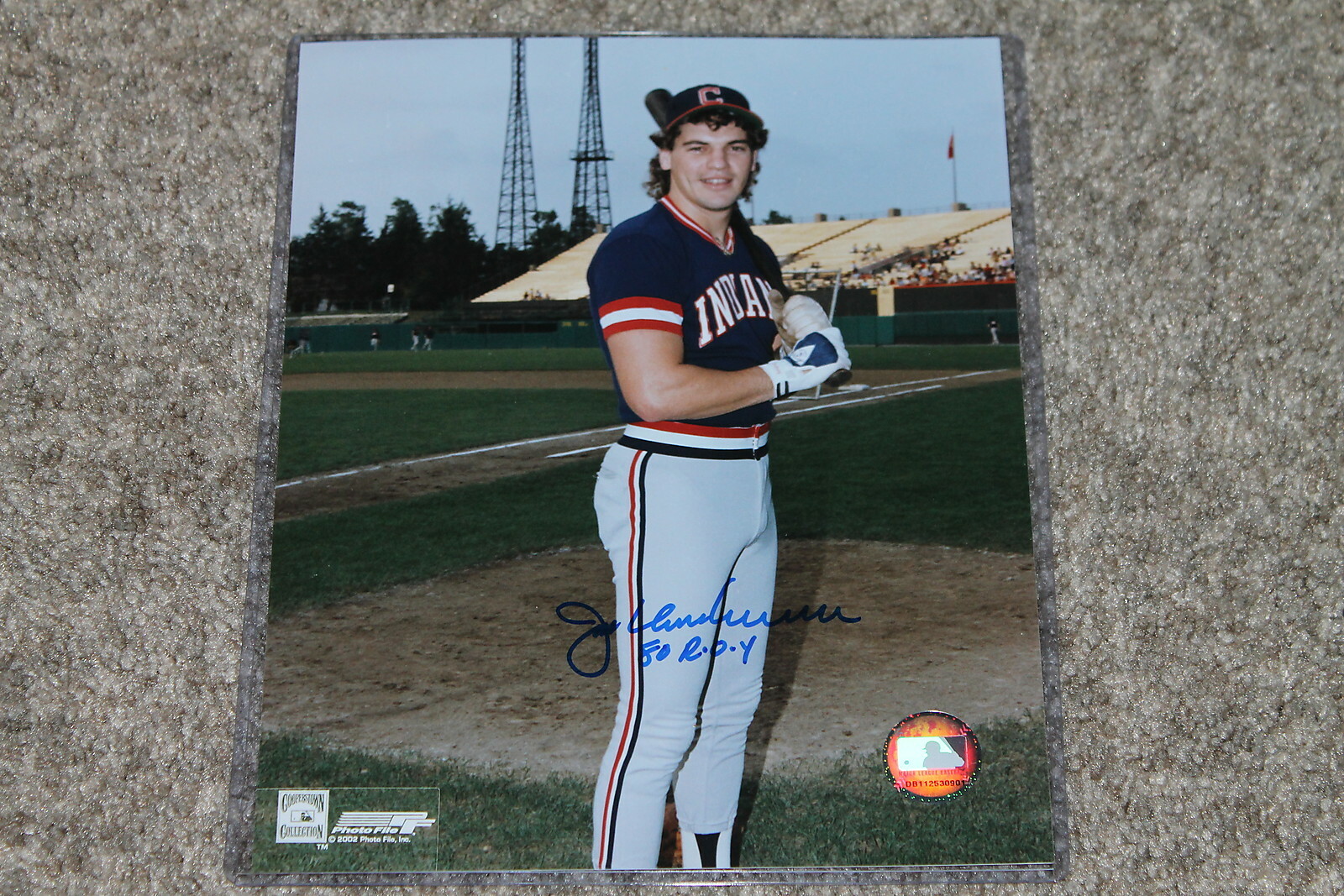 JOE CHARBONEAU AUTOGRAPHED INDIANS 8X10 PHOTO POSE 1 80 ROY | eBay