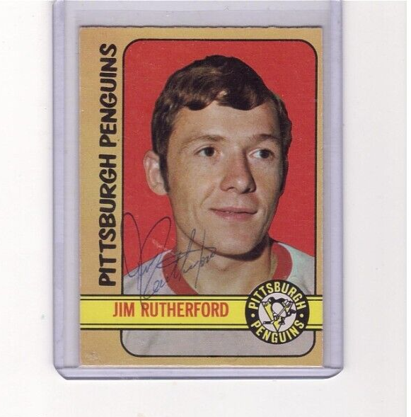 JIM RUTHERFORD SIGNED 1972-73 O-PEE-CHEE ROOKIE HOCKEY CARD #15 ...