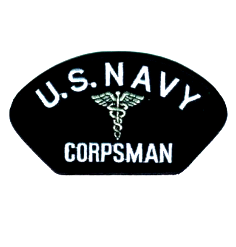 MILITARY EMBROIDERED PATCH - U. S. NAVY CORPSMAN -- IRON-ON - NEW 5x3 ...