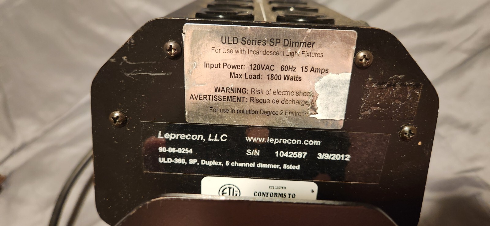 (2) Leprecon ULD360HP 2 x 1.8KW Portable Stage Dimmer Packs - DMX ...