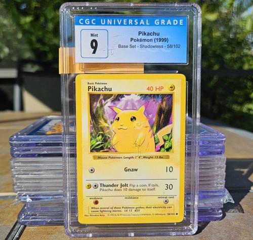 Pokémon *Shadowless* Pikachu (CGC 9 MINT English Common) Base TCG Set ...