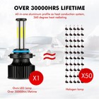 6 Side 9005 9006 LED Combo Headlights Kit Bulbs 6500K High Low Beam ...