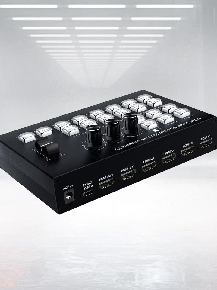 4K Video Switcher 4 HDMI Camera Streaming Live Production Broadcasting ...