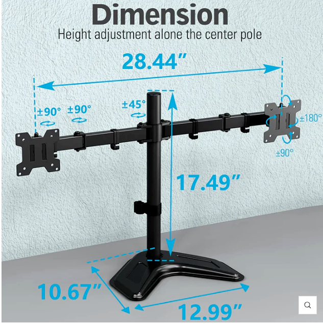 Major Brands Dual 23" FHD 1920x1080p LCD Widescreen Monitors Dual Stand ...