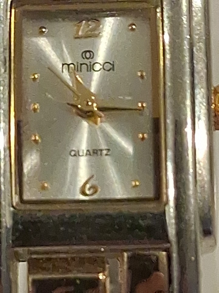 Greek Key Bangle Minicci Watch Gold tone or Silver by Cache Quartz | eBay