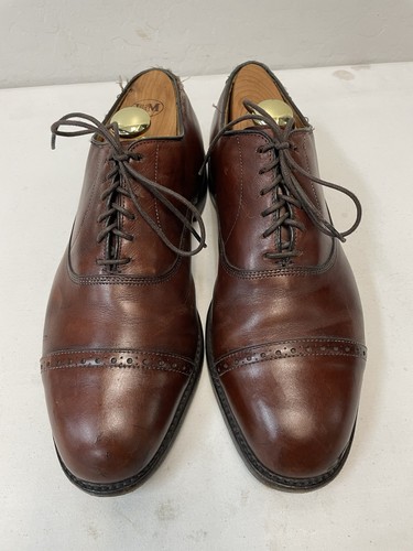 ALLEN EDMONDS Chili Brown Byron Leather Cap Toe Oxford Dress Shoe Size ...