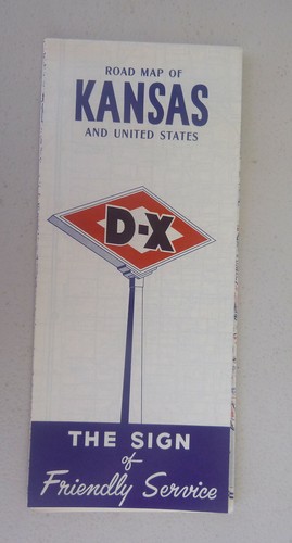 1955 Kansas road map D-X DX oil gas United States | eBay