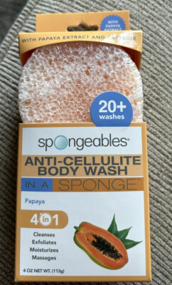 Spongeables Anti-Cellulite Body Wash in a Sponge, Papaya Extract 20 ...