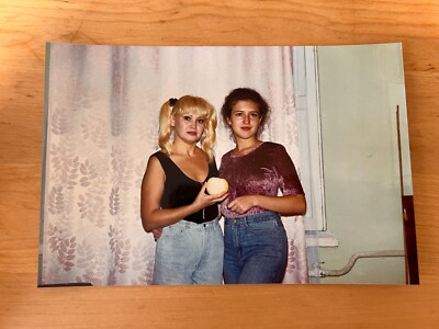 1990s Makeup Women Mother and Daughter Two ponytails Blonde Vintage ...